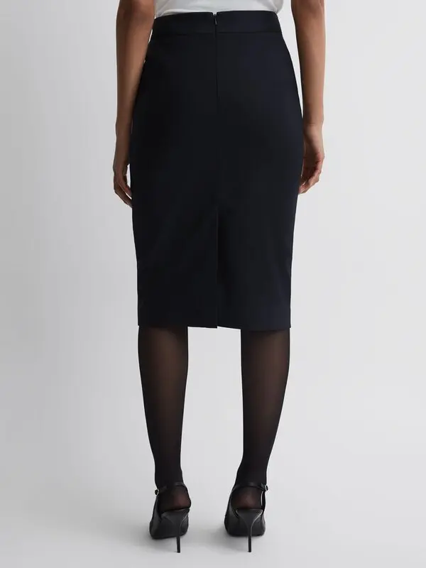 REISS Haisley Tailored Pencil Skirt - Navy