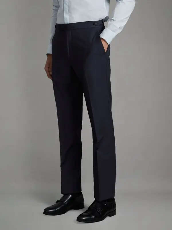 REISS Hope Slim-fit Wool-blend Suit Trousers - Navy