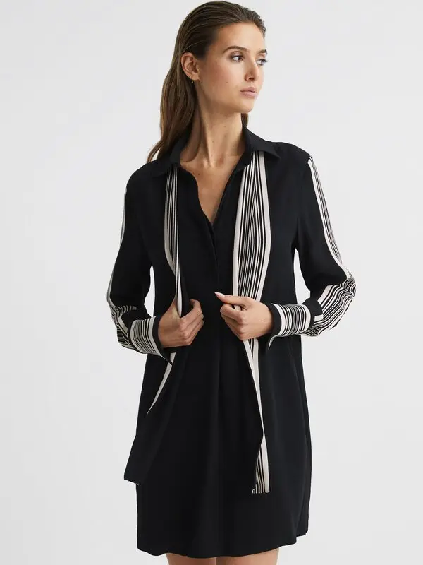 REISS Ellie Side Stripe Mini Dress