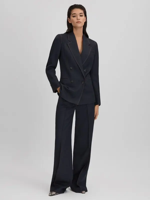 REISS Raven Wool-blend Denim Look Blazer
