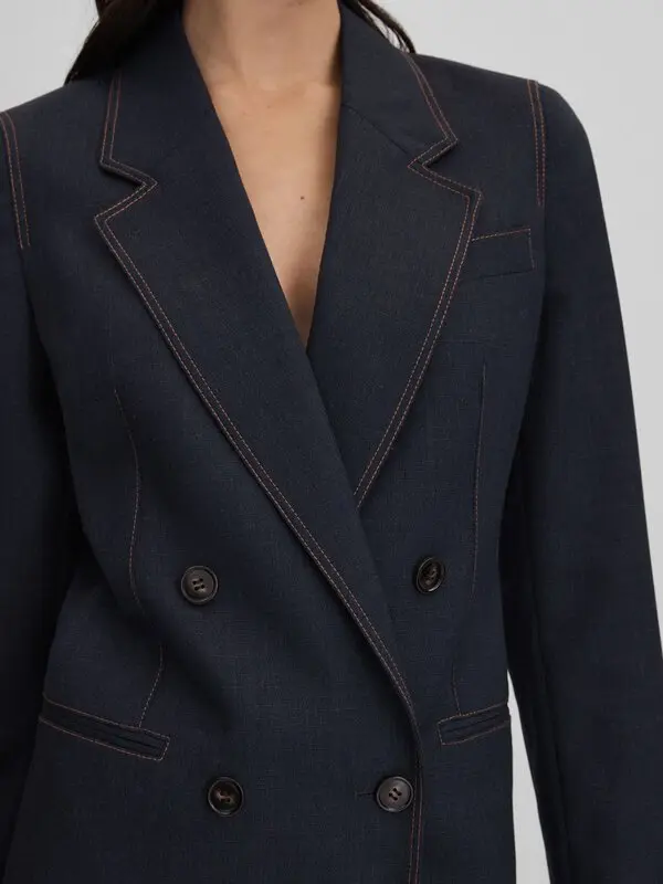 REISS Raven Wool-blend Denim Look Blazer