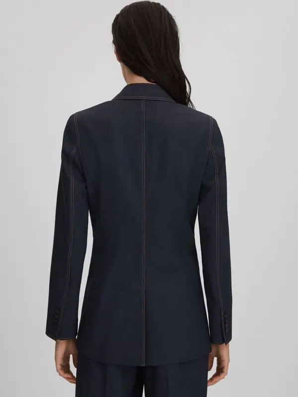 REISS Raven Wool-blend Denim Look Blazer
