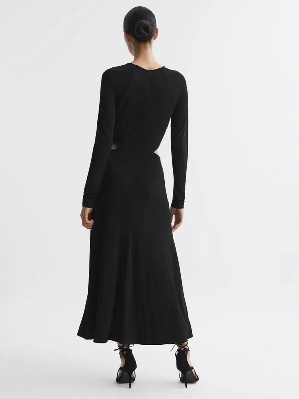 REISS Faye Twist Cut-out Midi Dress