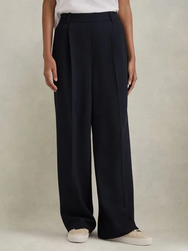 REISS Eden Petite Trousers - Navy