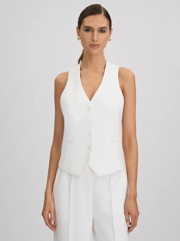 REISS Sienna Crepe Waistcoat
