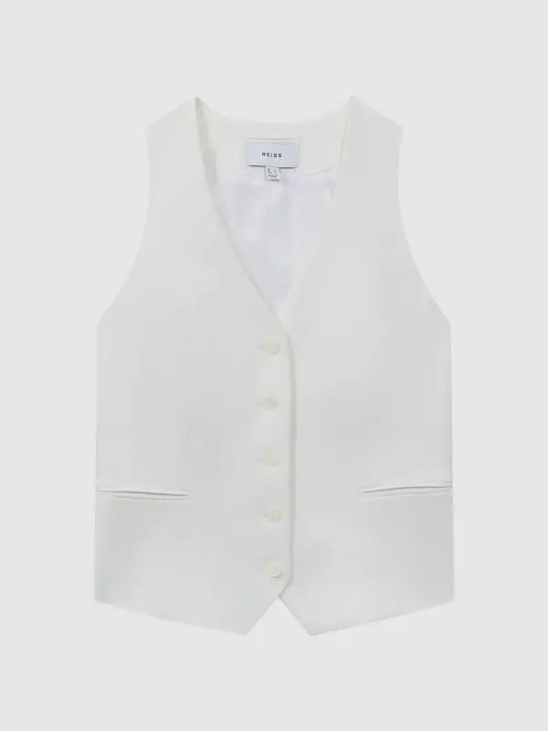 REISS Sienna Crepe Waistcoat