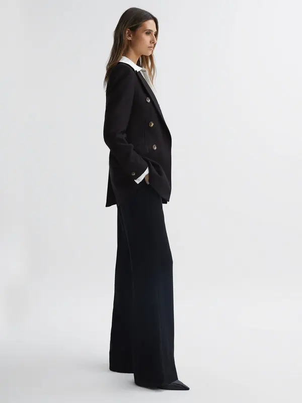 REISS Laura Petite Double-breasted Twill Blazer