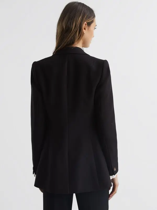 REISS Laura Petite Double-breasted Twill Blazer
