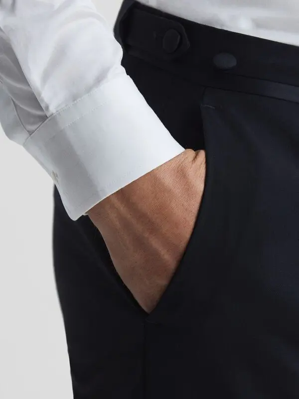 REISS Poker Standard Trim Modern Fit Tuxedo Trousers