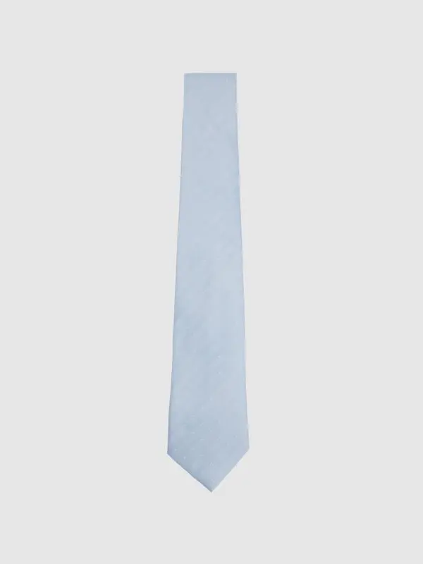 REISS Liam Polka Dot Silk Neck Tie - Light Blue