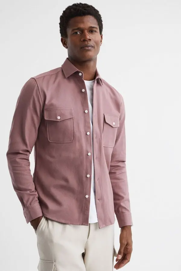 REISS Arlo Cotton Canvas Overshirt