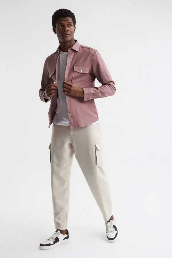 REISS Arlo Cotton Canvas Overshirt
