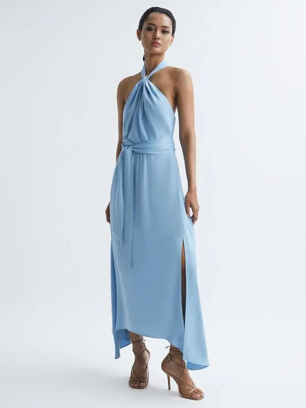 evelyn fitted halter neck midi dress Evelyn Fitted Halter Neck Midi Dress