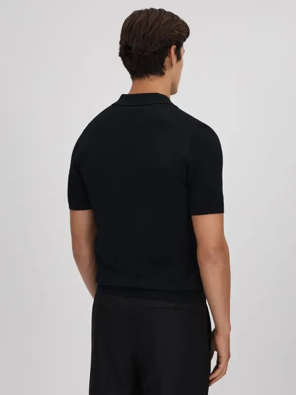 REISS Mickey Textured Modal Blend Open Collar Shirt