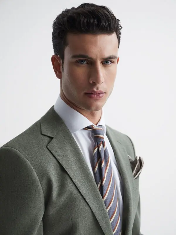 REISS Firm Single Breasted Slim Fit Wool Blazer