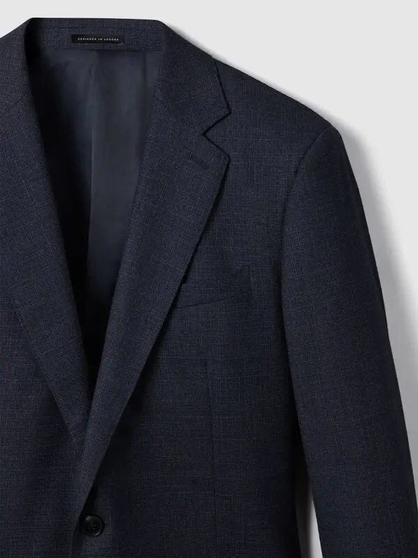 REISS Dunn Single Breasted Wool Suit Slim Fit Blazer