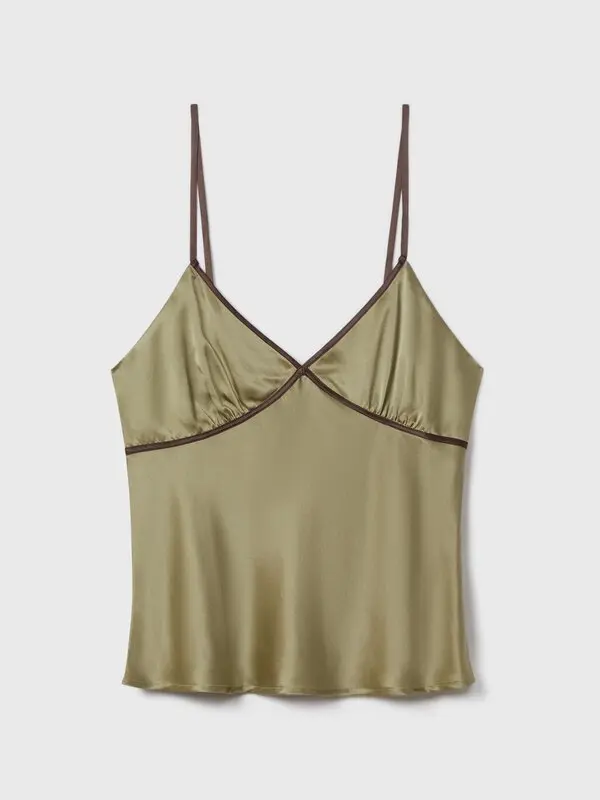 MAISON ESSENTIELE Silk Contrast Trim Cami