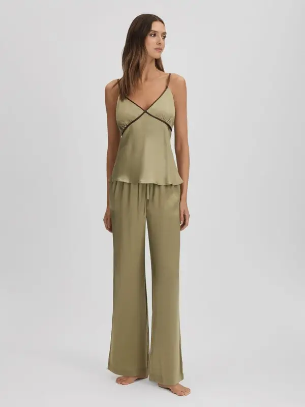 MAISON ESSENTIELE Silk Contrast Trim Cami