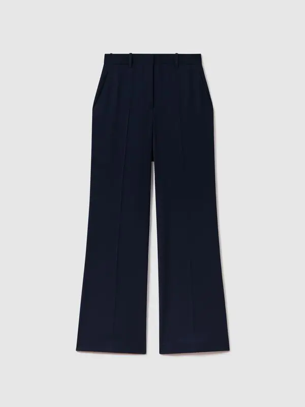 REISS Margeaux Wide Leg Suit Trousers - Navy