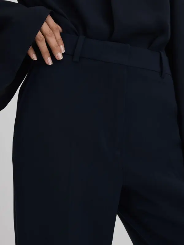 REISS Margeaux Wide Leg Suit Trousers - Navy