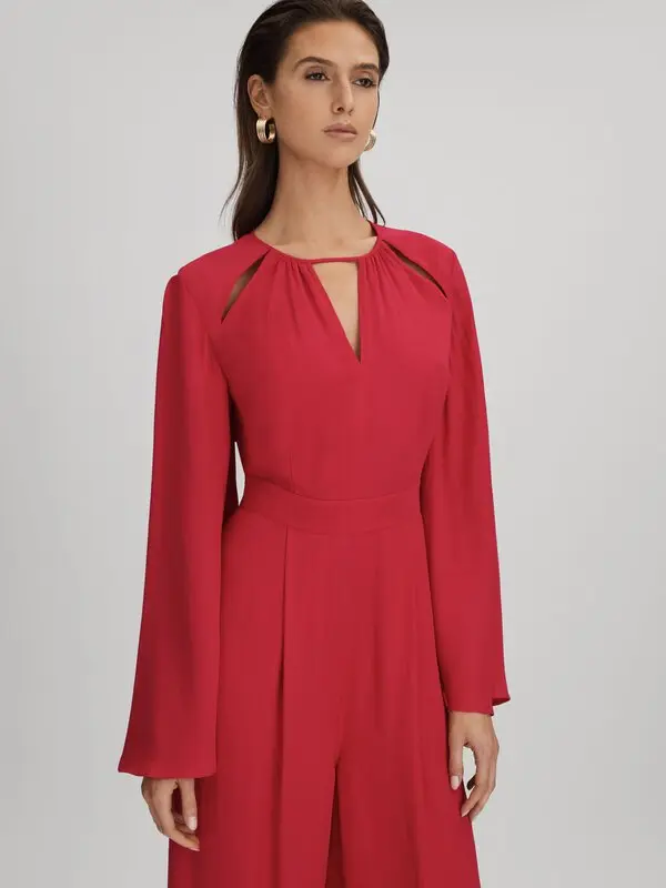 REISS Tania Flared Sleeve Jumpsuit