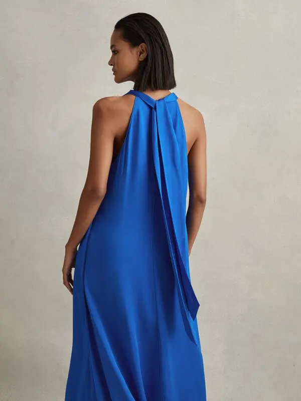 REISS Dina Tie Neck Maxi Dress