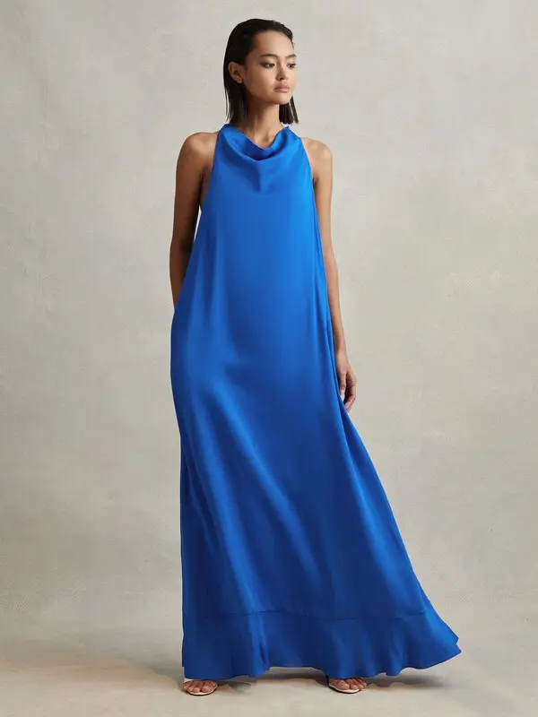 REISS Dina Tie Neck Maxi Dress