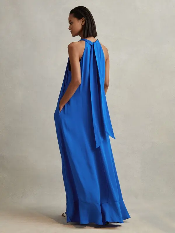 REISS Dina Tie Neck Maxi Dress