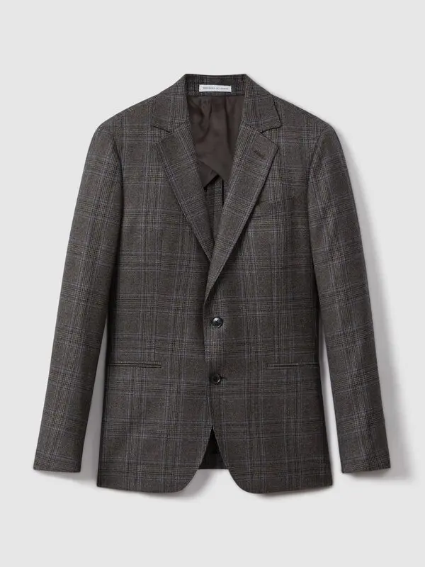 REISS Fantasy Slim Fit Wool Single Breasted Check Blazer