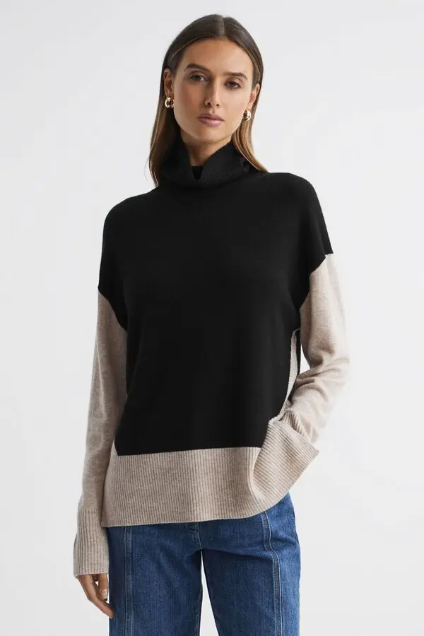 REISS Alexis Wool Blend Roll Neck Jumper