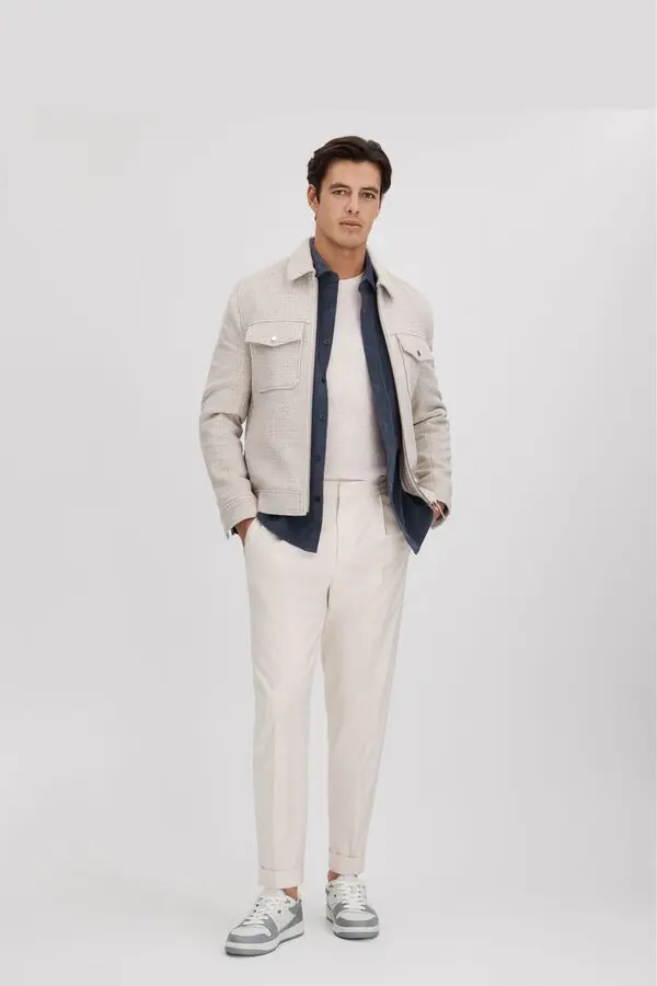 REISS Astor Leather Trainers