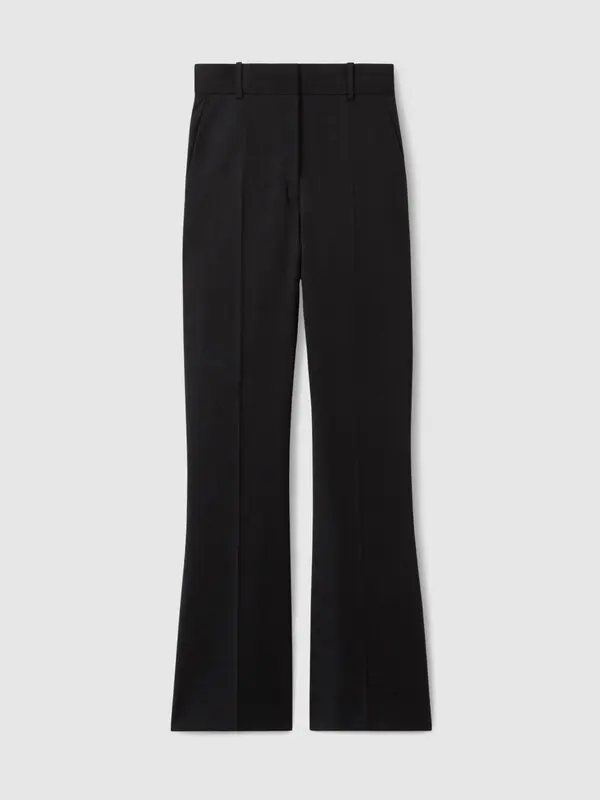 REISS Haisley Wool-blend Flared Trousers - Black