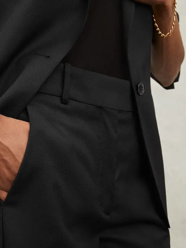 REISS Haisley Wool-blend Flared Trousers - Black