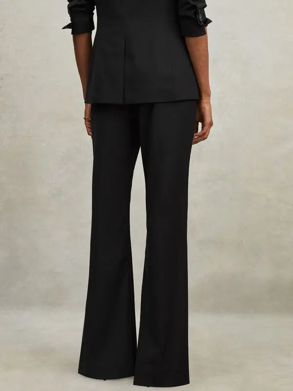 REISS Haisley Wool-blend Flared Trousers - Black