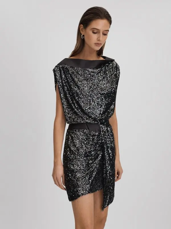 Halston Tyler Sequin Mini Dress