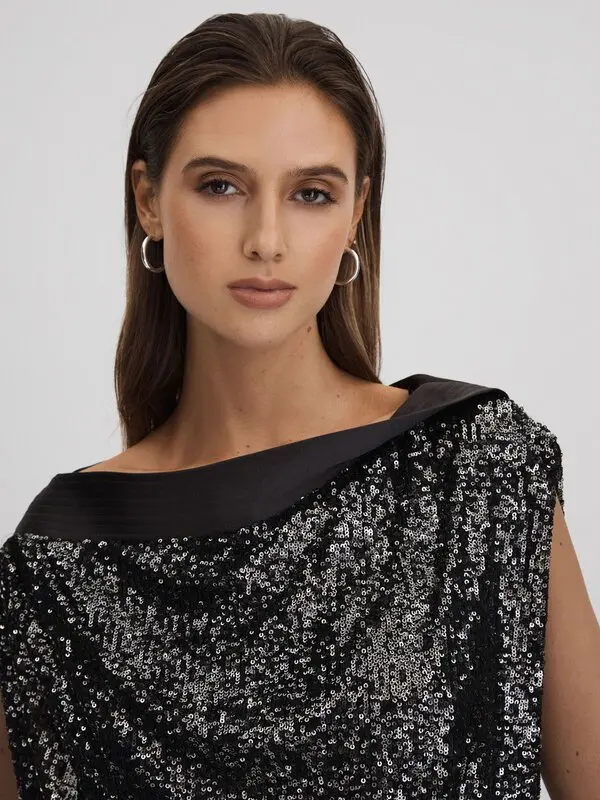 Halston Tyler Sequin Mini Dress