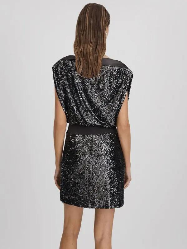 Halston Tyler Sequin Mini Dress