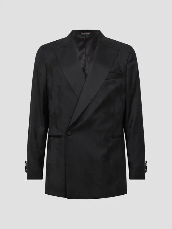 OSCAR JACOBSON Floral Jacquard Double Breasted Blazer