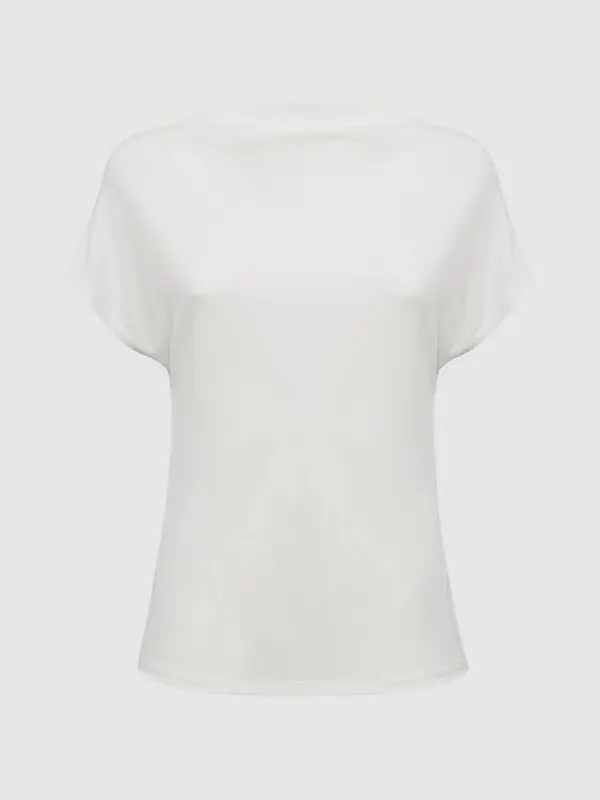 REISS Poppy High Neck Jersey Top