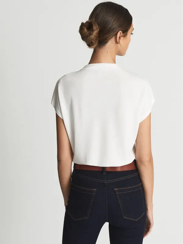 REISS Poppy High Neck Jersey Top