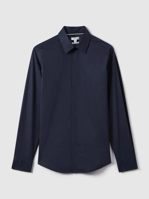 REISS Kiana Slim Fit Cotton Blend Shirt