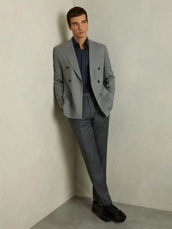 REISS Kiana Slim Fit Cotton Blend Shirt
