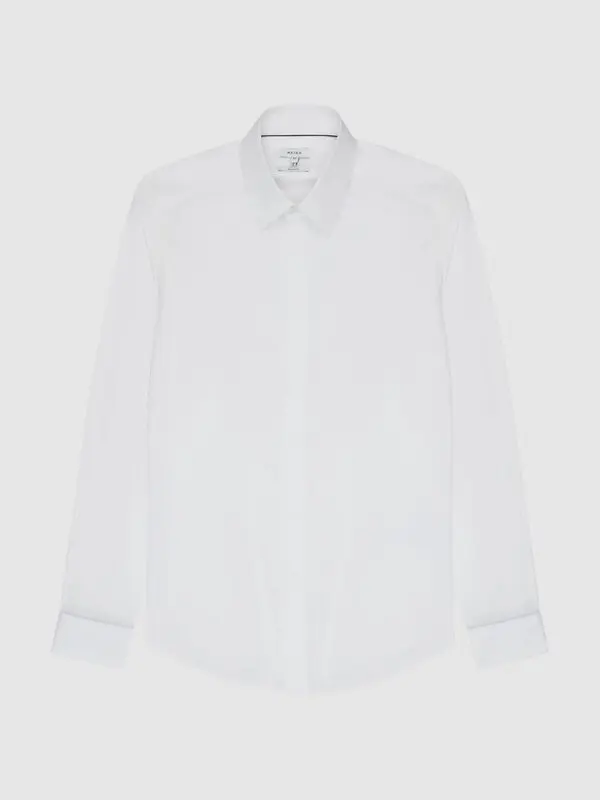REISS Kiana Slim Fit Cotton Blend Shirt