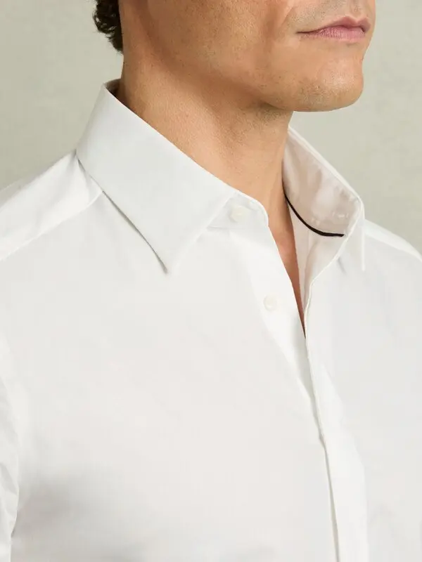 REISS Kiana Slim Fit Cotton Blend Shirt