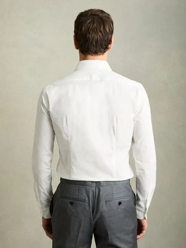 REISS Kiana Slim Fit Cotton Blend Shirt