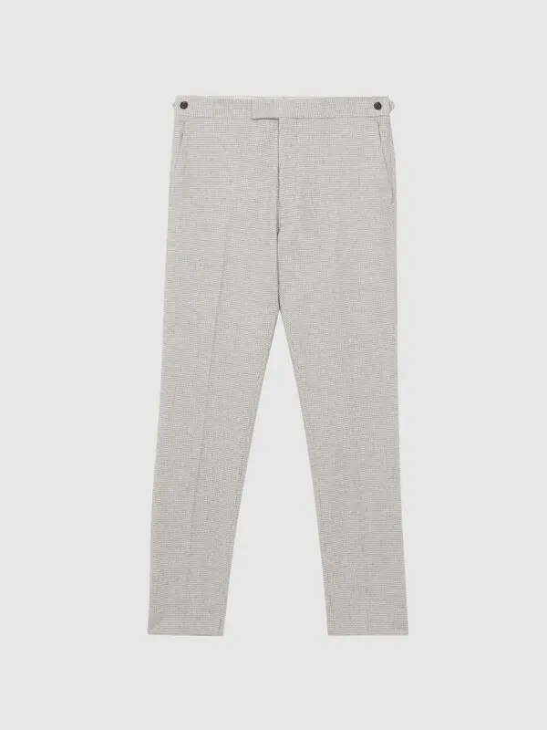 REISS Flock Puppytooth Slim Fit Trousers