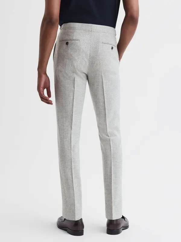 REISS Flock Puppytooth Slim Fit Trousers