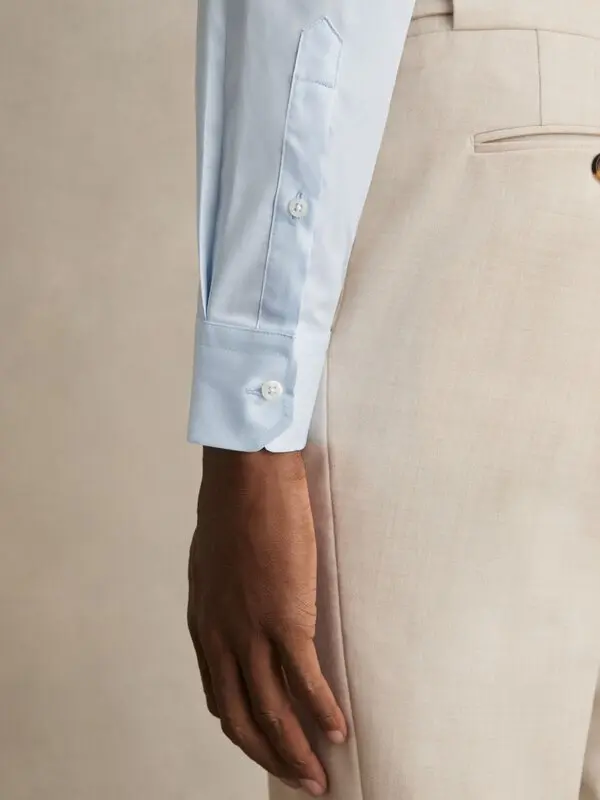REISS Storm Slim Fit Two-fold Cotton Shirt