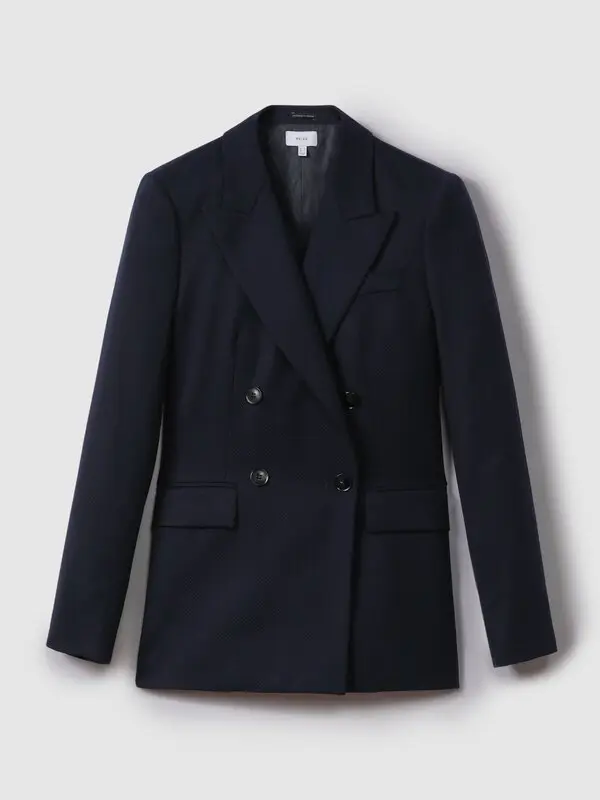 REISS Harley Wool Blend Double-breasted Blazer