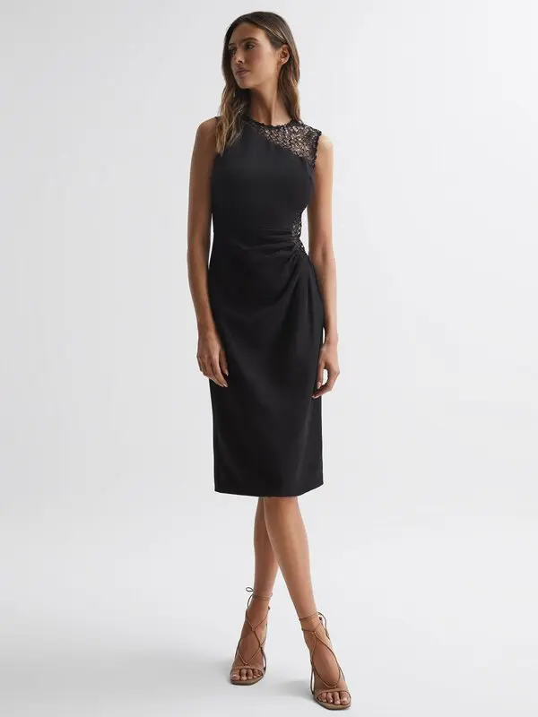 Reiss Kenda Halston Sequin Lattice Midi Dress In Black - 65% Off |  Editorialist
